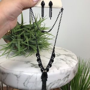 SHOPICANDIES | Jewelry | 3 Piece Black Diamond Cleavage Y Necklace Set ...
